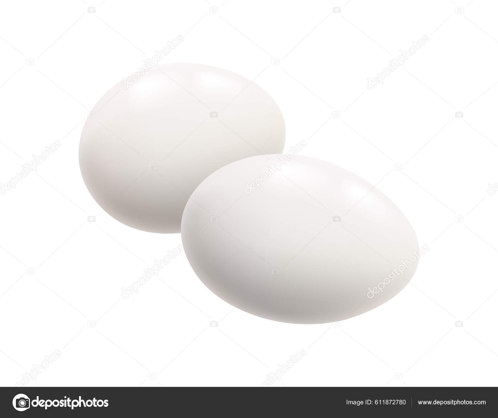 Dua Telur Ayam Putih Realistik Pada Gambar Vektor Latar Belakang Vektor ...