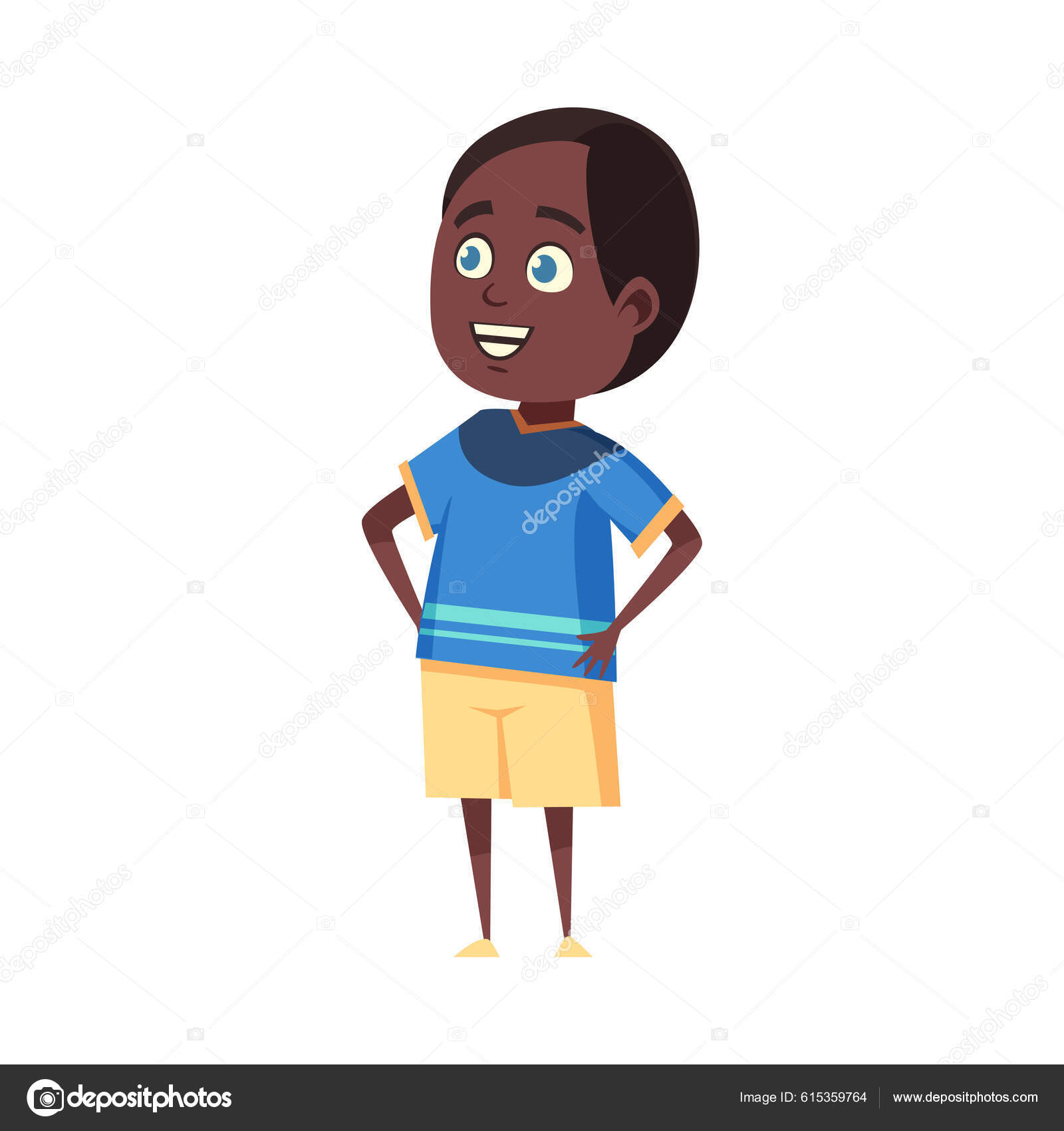 Happy African Boy Cartoon Vector Illustration Stock Vector Image by ...
