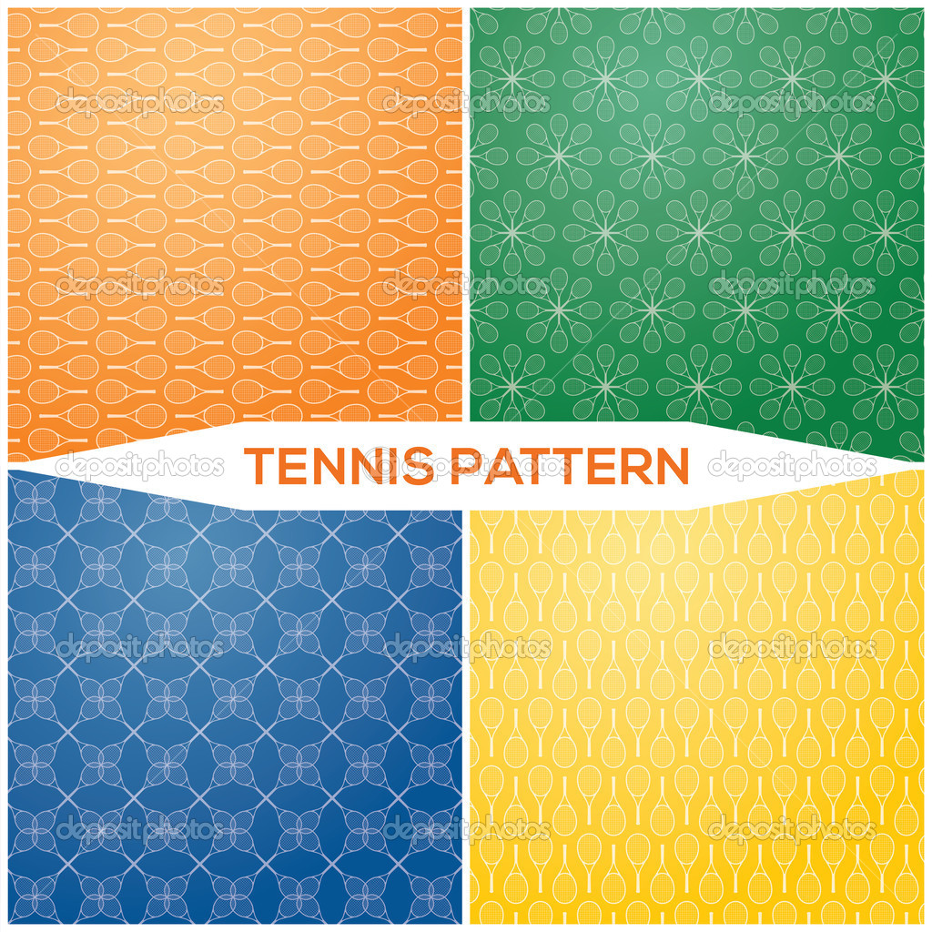 Set pattern tennis racket — Stock Vector © ziteleva #50247573