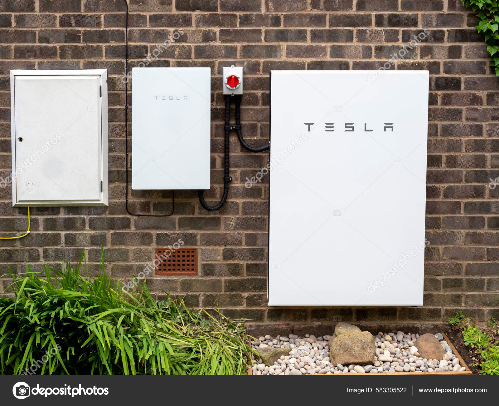 Tesla Powerwall Backup Gateway Installed Brick House Wall – Stock ...