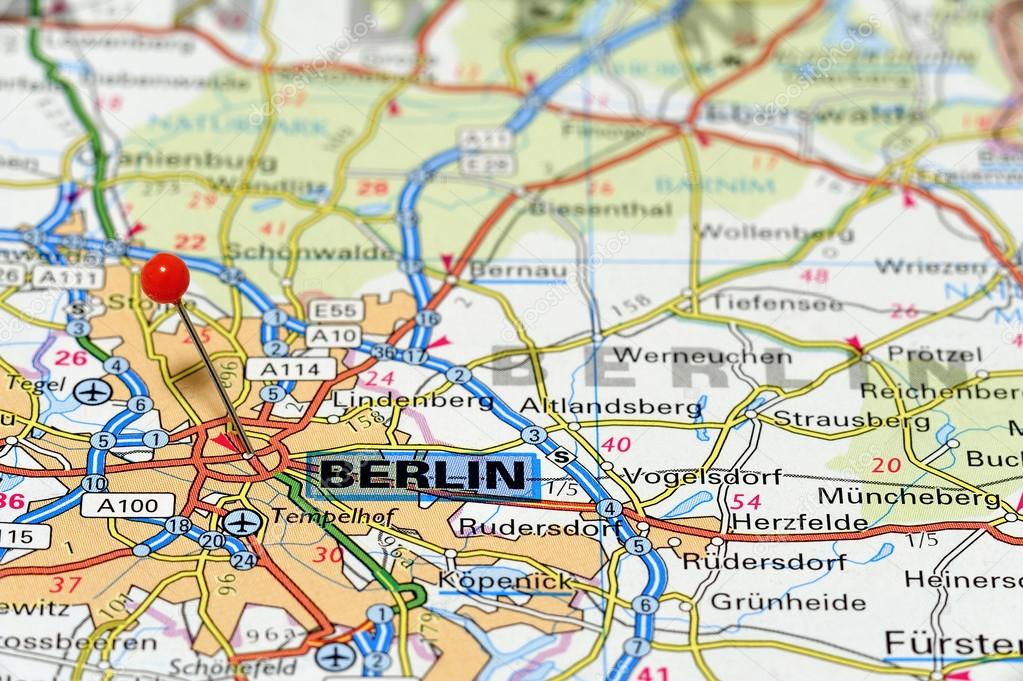 Berlin on a map — Stock Photo © a40757 #49742053