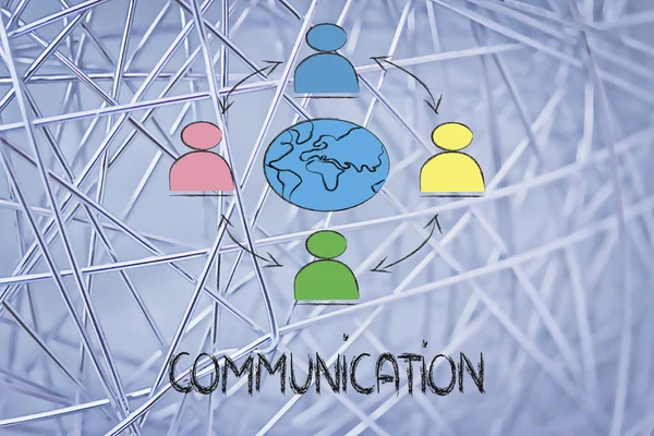 Global business communication, people connected across globe - Stock ...