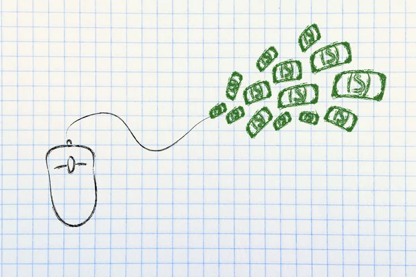 Computer mouse: concept of pay per click and click-through rate - Stock ...
