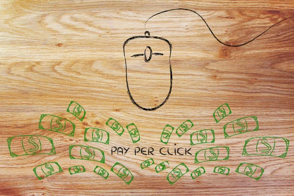 Computer mouse: concept of pay per click and click-through rate Stock ...