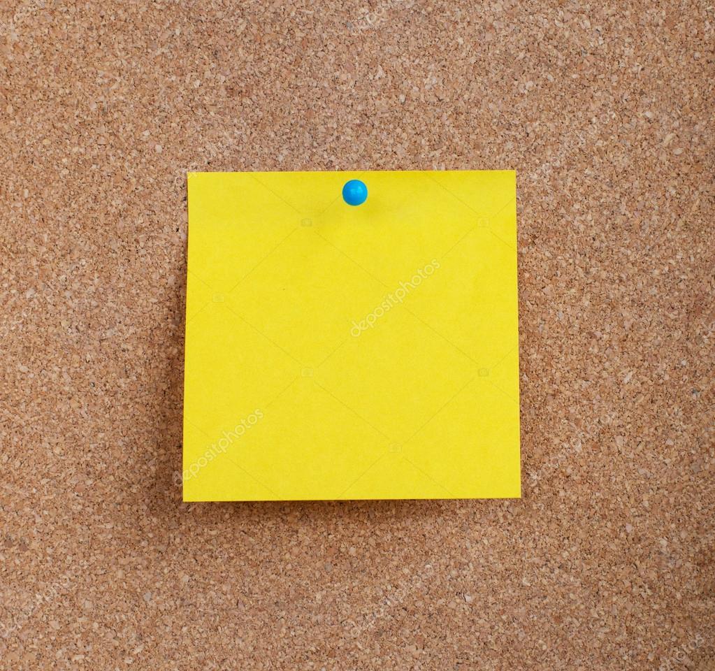 Sticky note on cork board Stock Photo by ©detanan 35192153
