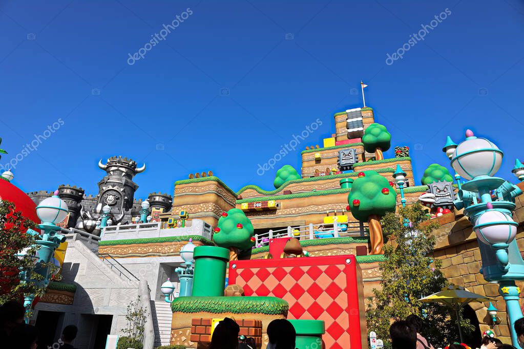 OSAKA, JAPAN - Nov 5, 2021 : Scenery at the entrance of Nintendo World ...