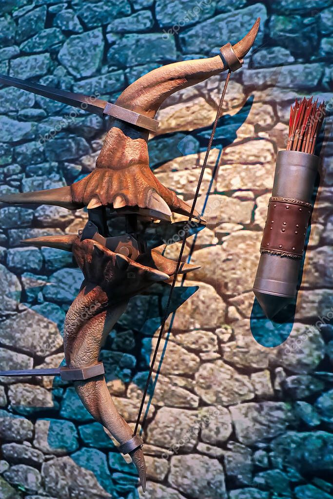 Osaka,Japan - Feb 6,2016 : Display of hunting tools from Monster Hunter ...