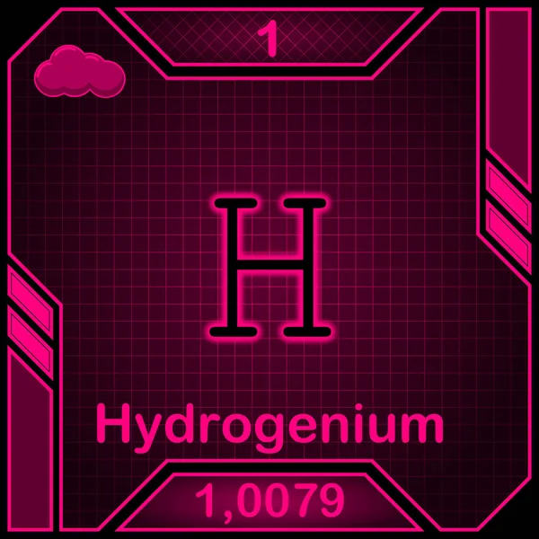 neon periodic table of element symbol 001 H Hydrogenium 2024