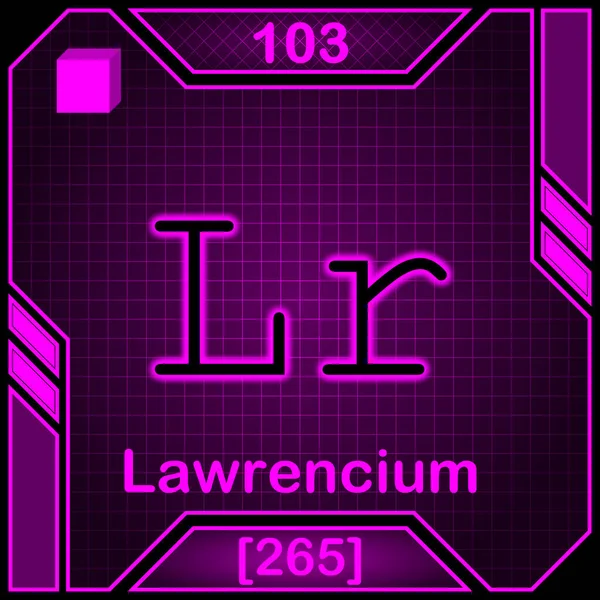 neon periodic table of element symbol 103 Lr Lawrencium 2024