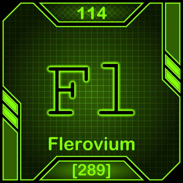 neon periodic table of element symbol 114 Fl Flerovium 2024