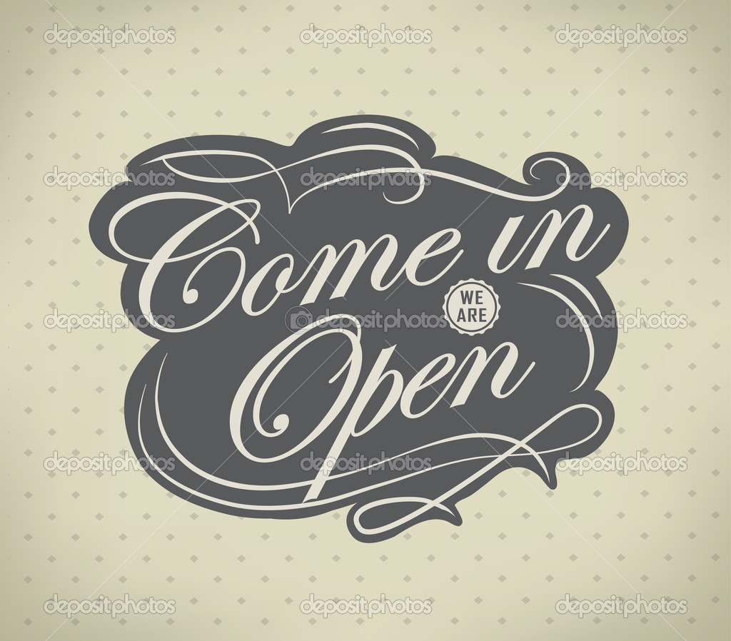 Open Vintage retro signs Stock Vector Image by ©Merfin #35372275