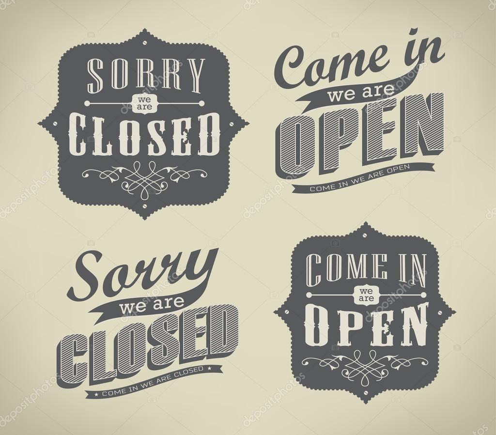 Vintage Open Closed Sign
