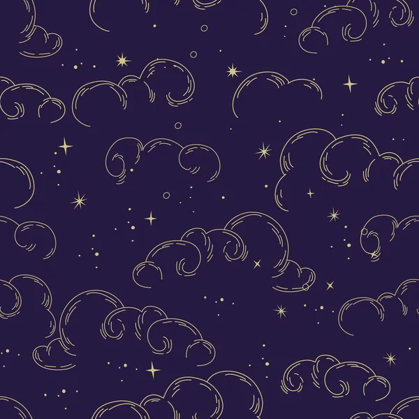 Vector Golden Seamless Pattern Talisman Woman Hands Silhouette Style ...