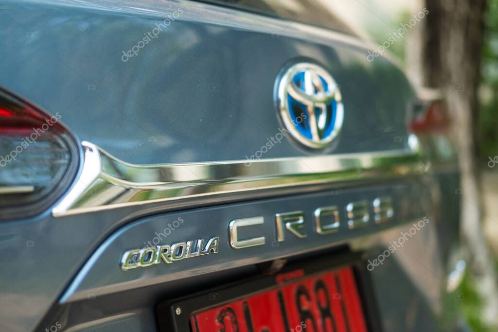 Bangkok, Thailand - MAY 14, 2022 : Close up of Corolla CROSS sign-on ...