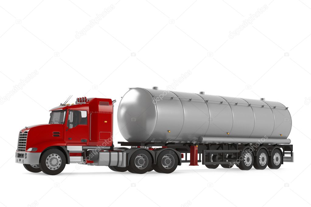 Camión cisterna de gas combustible aislado 2023