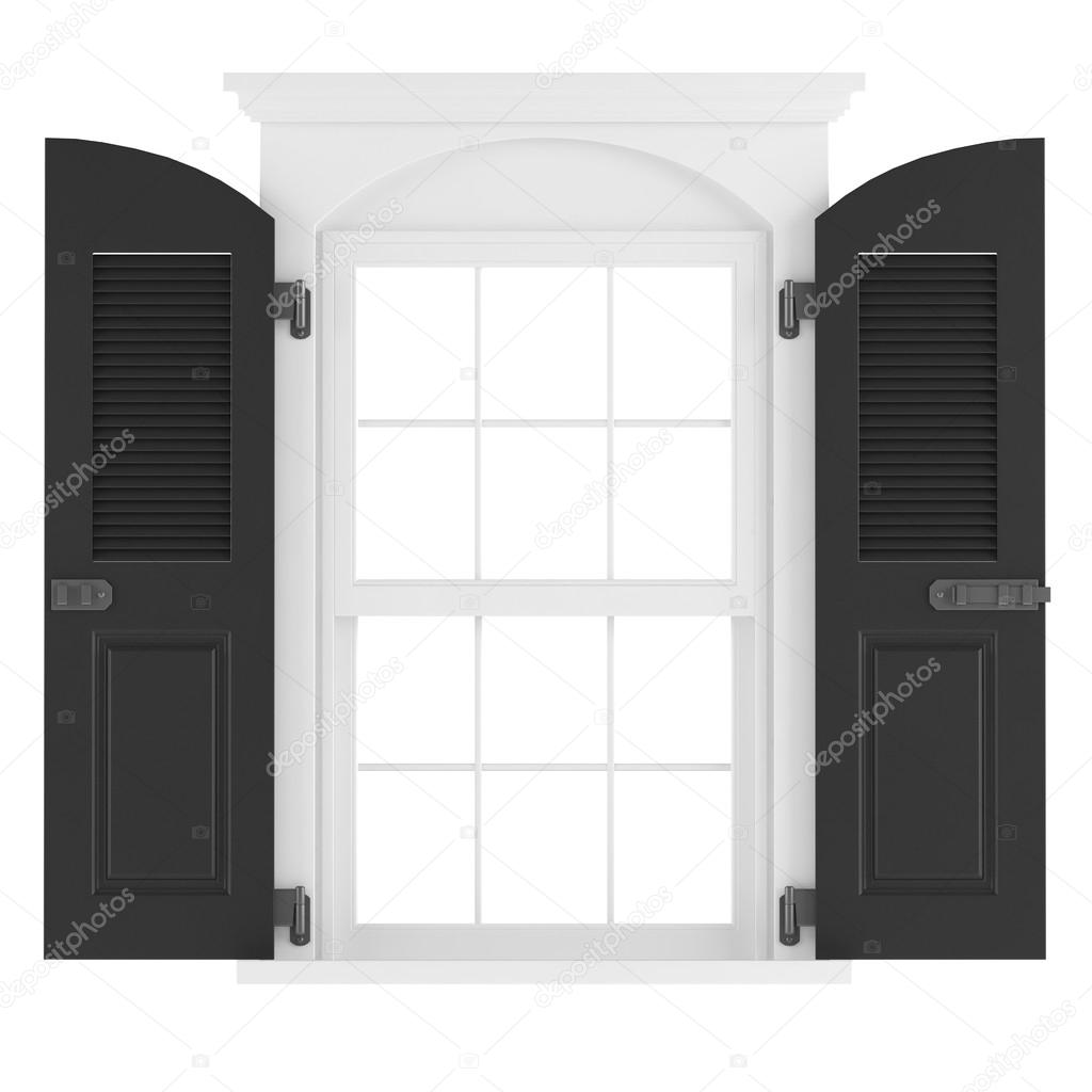 Open window with shutters isolated — Stock Photo © flashvector #38931807