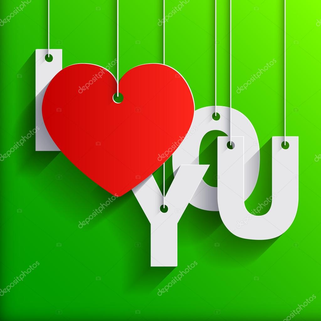 I LOVE YOU - Paper Origami background or card. — Stock Vector ...