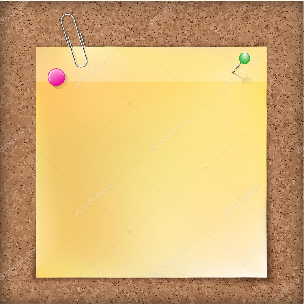 Note paper with metal paper clip Stock Vector Image by ©GalaStudio ...