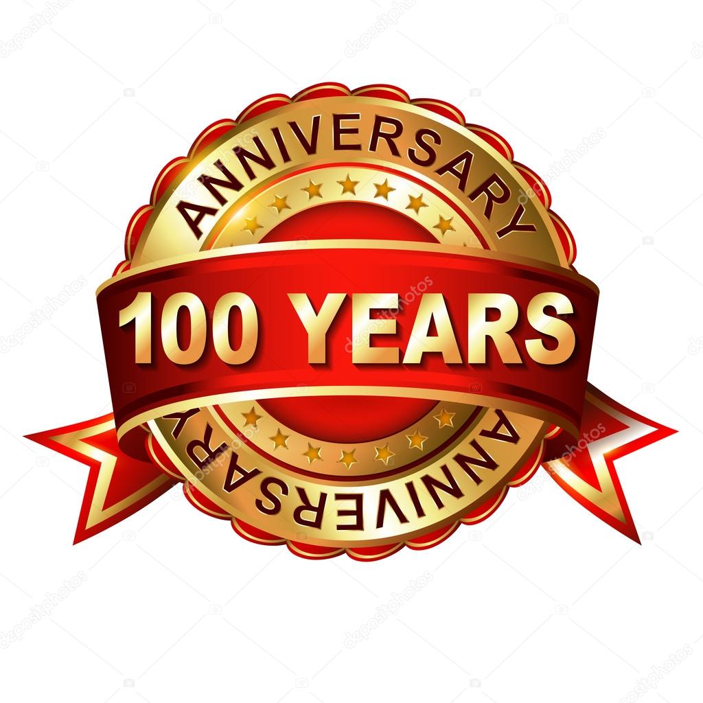 100 years anniversary label with ribbon. Stock Vector Image by ...
