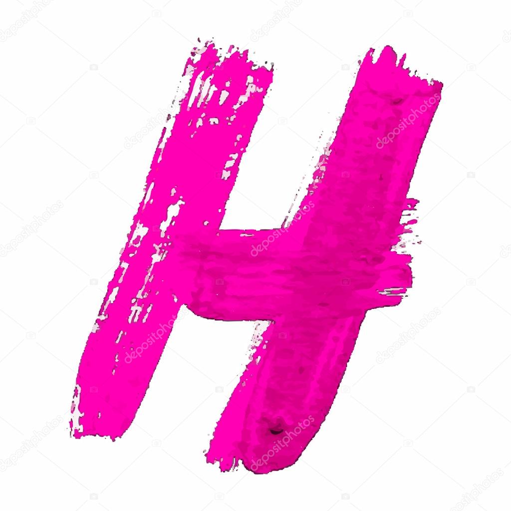 H - Pink handwritten letter Stock Vector Image by ©GalaStudio #47349047