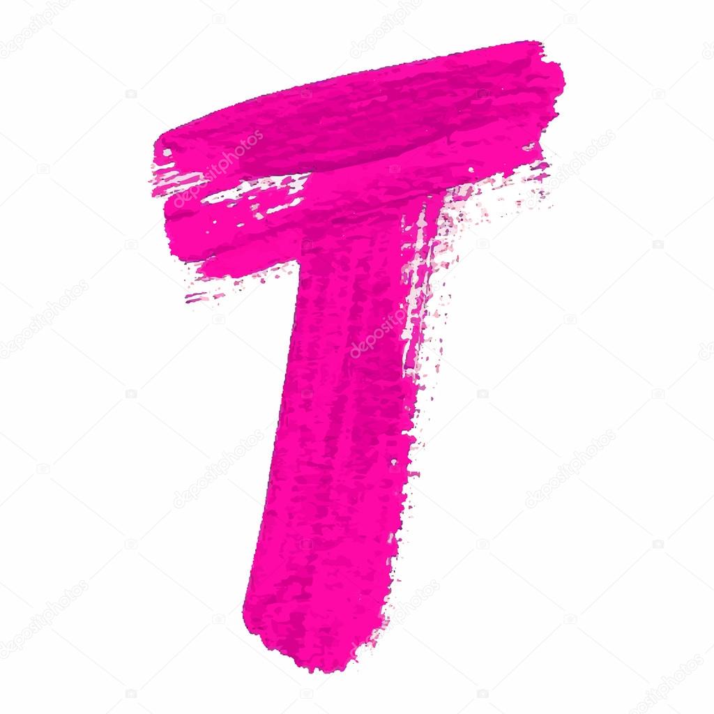 T - Carta manuscrita rosa Vector de stock por ©GalaStudio 47349705