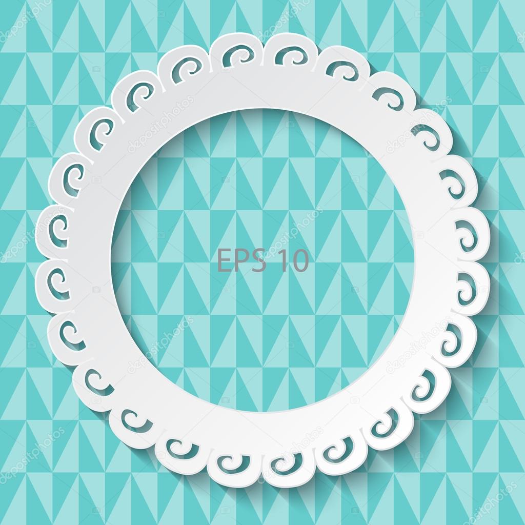 White paper decorative frame , vector illustration. Triangles ...