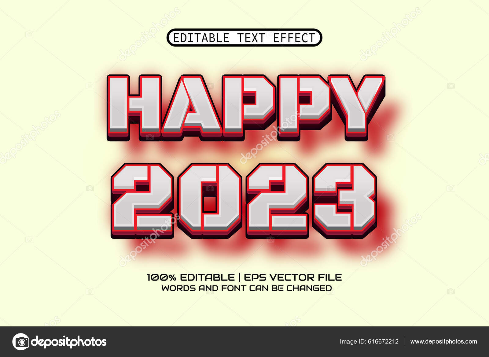 Happy 2023 Text Effect Editable Taxt Effect Stock Vector Image by ...