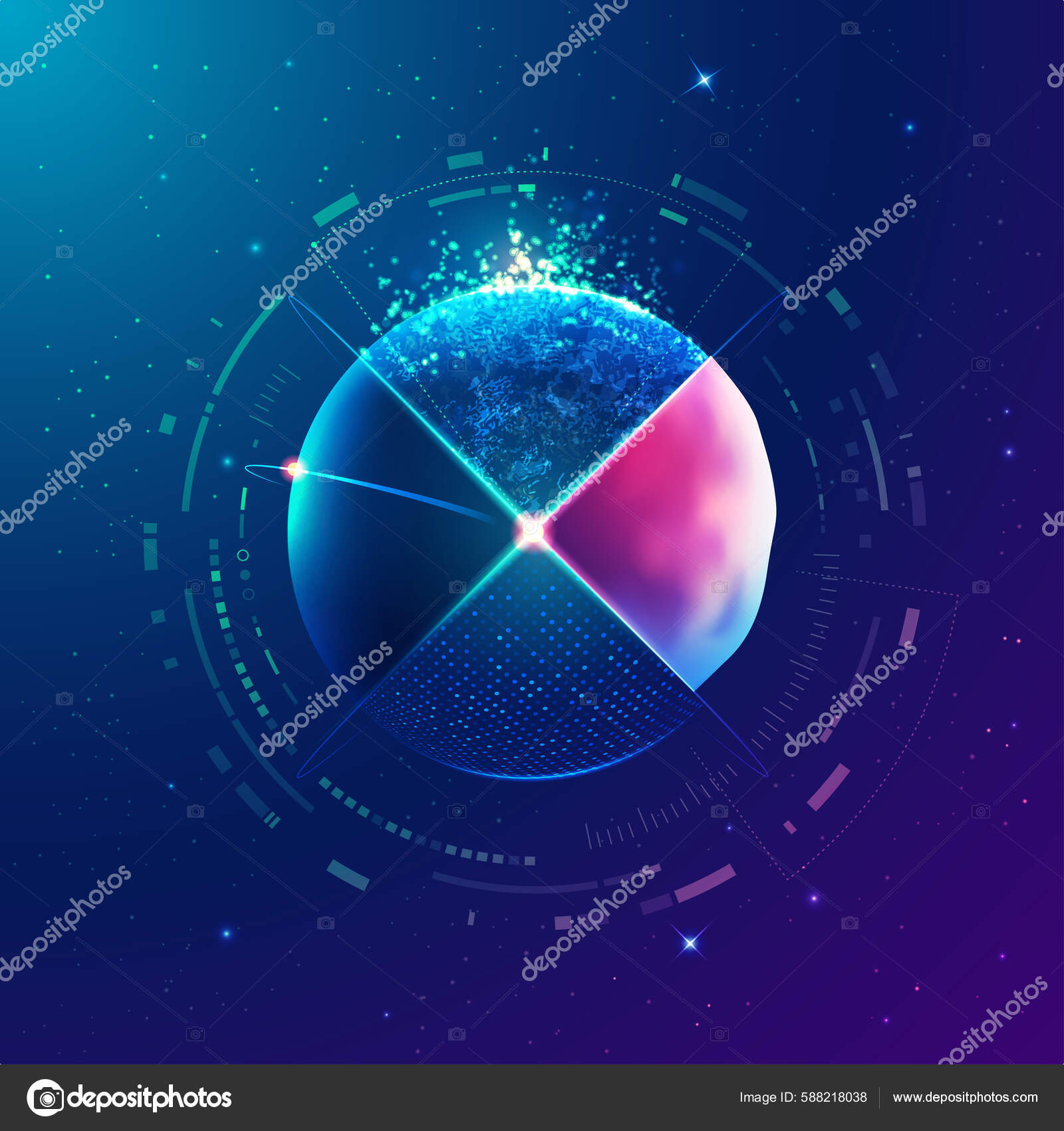 Concept Multiverse Cosmology Graphic Various Combined Planet Outer ...