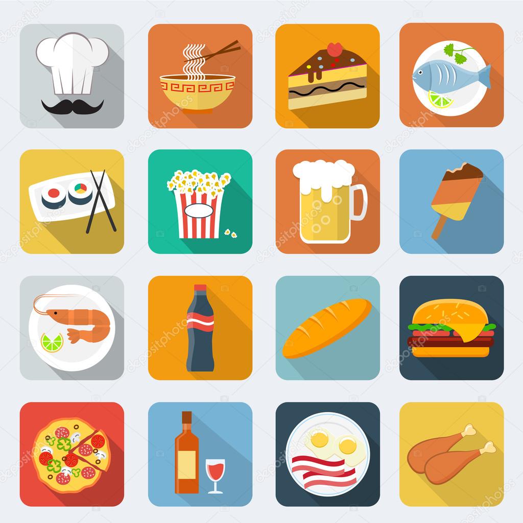 Food flat icons Stock Vector Image by ©dacianlogan #42068387