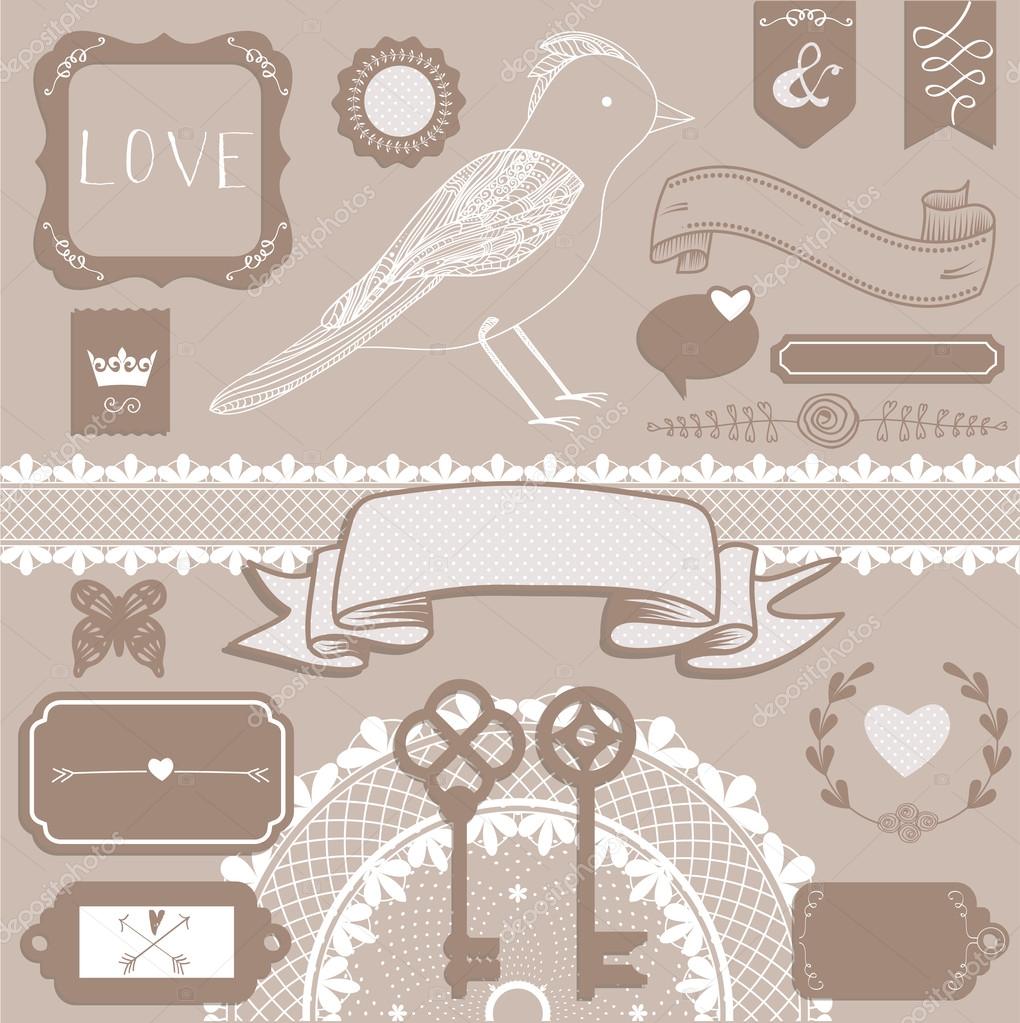 Vector scrapbook elements Stock Vector by ©lechernina 35791719