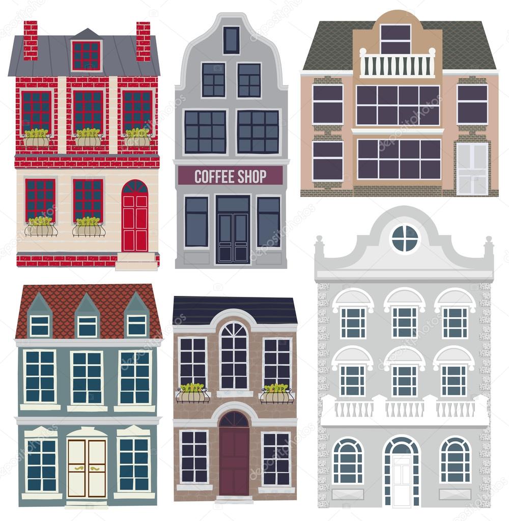 Cartoon London houses icon — Stock Vector © lechernina #35791993