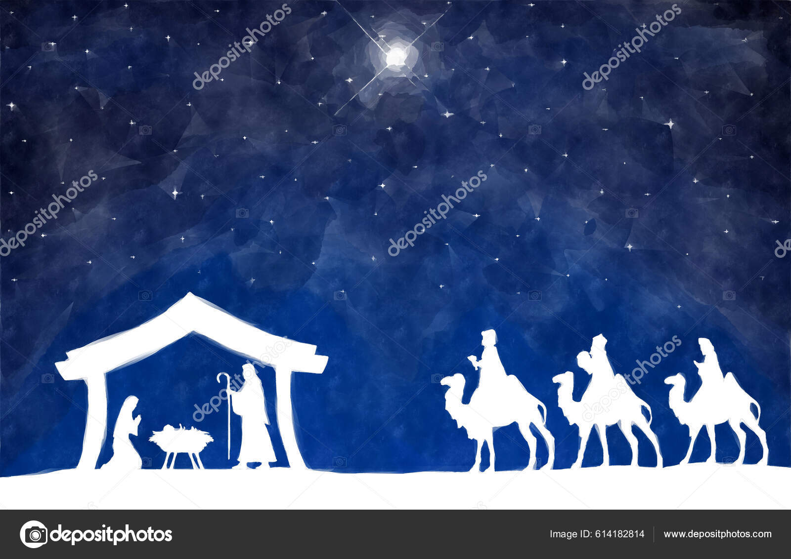 Silueta De La Natividad De Los Reyes Magos