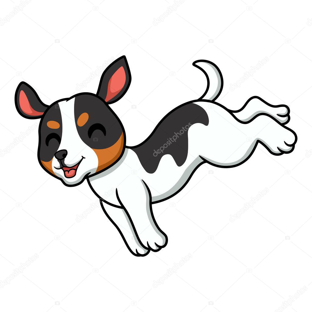 Ilustración vectorial de dibujos animados lindo perro rata terrier 2024
