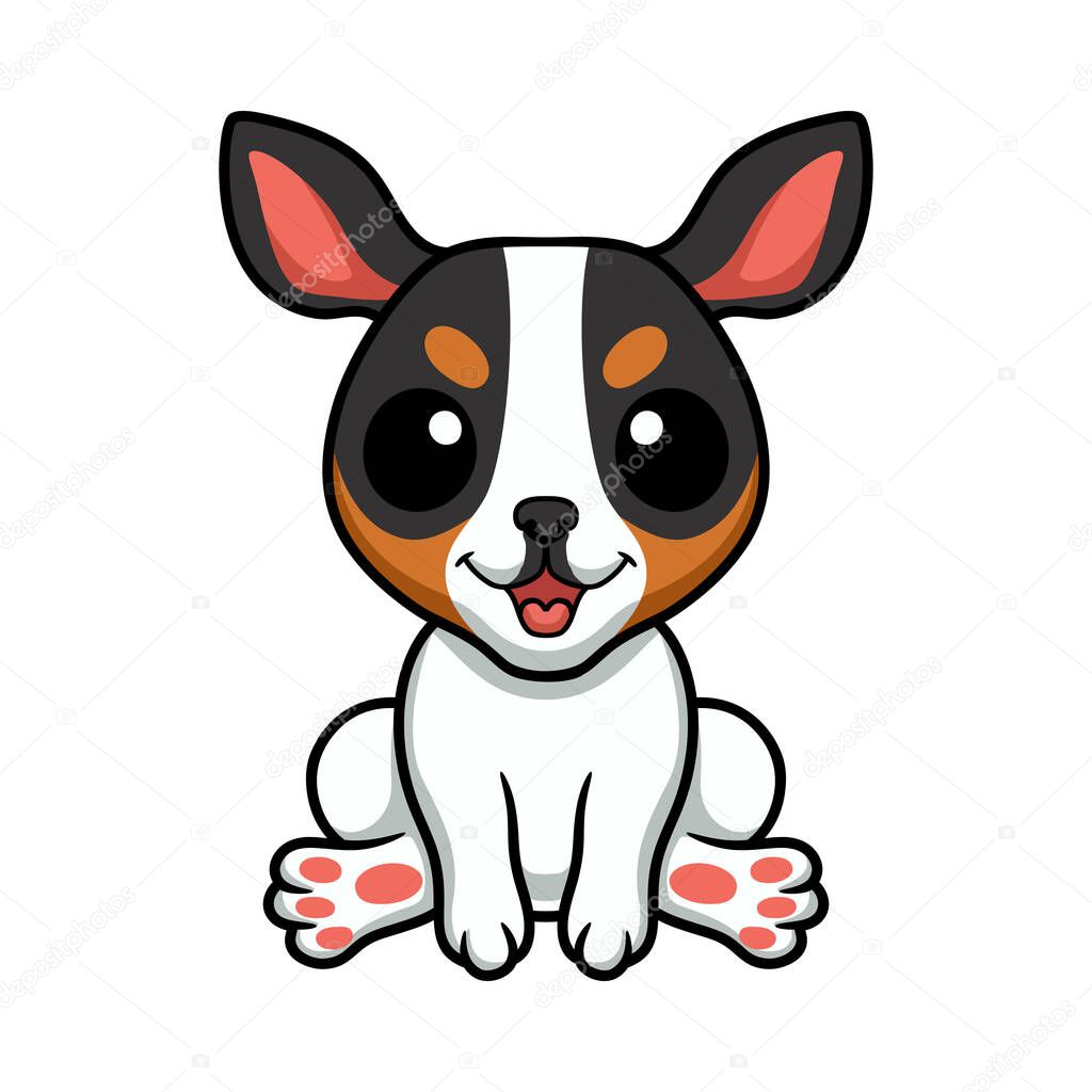 Ilustración vectorial de dibujos animados lindo perro rata terrier 2022