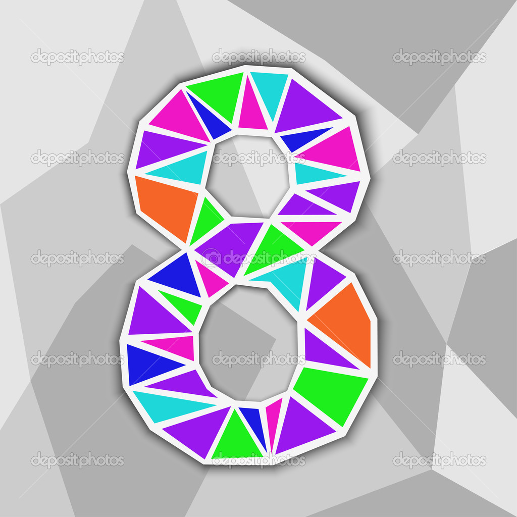 Colorful number 8. Figure of geometric shapes. Stock Vector Image by ...