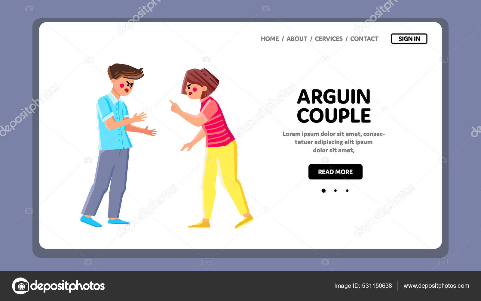 Arguing Couple Boyfriend And Girlfriend Vector Stock Vector Image by ...