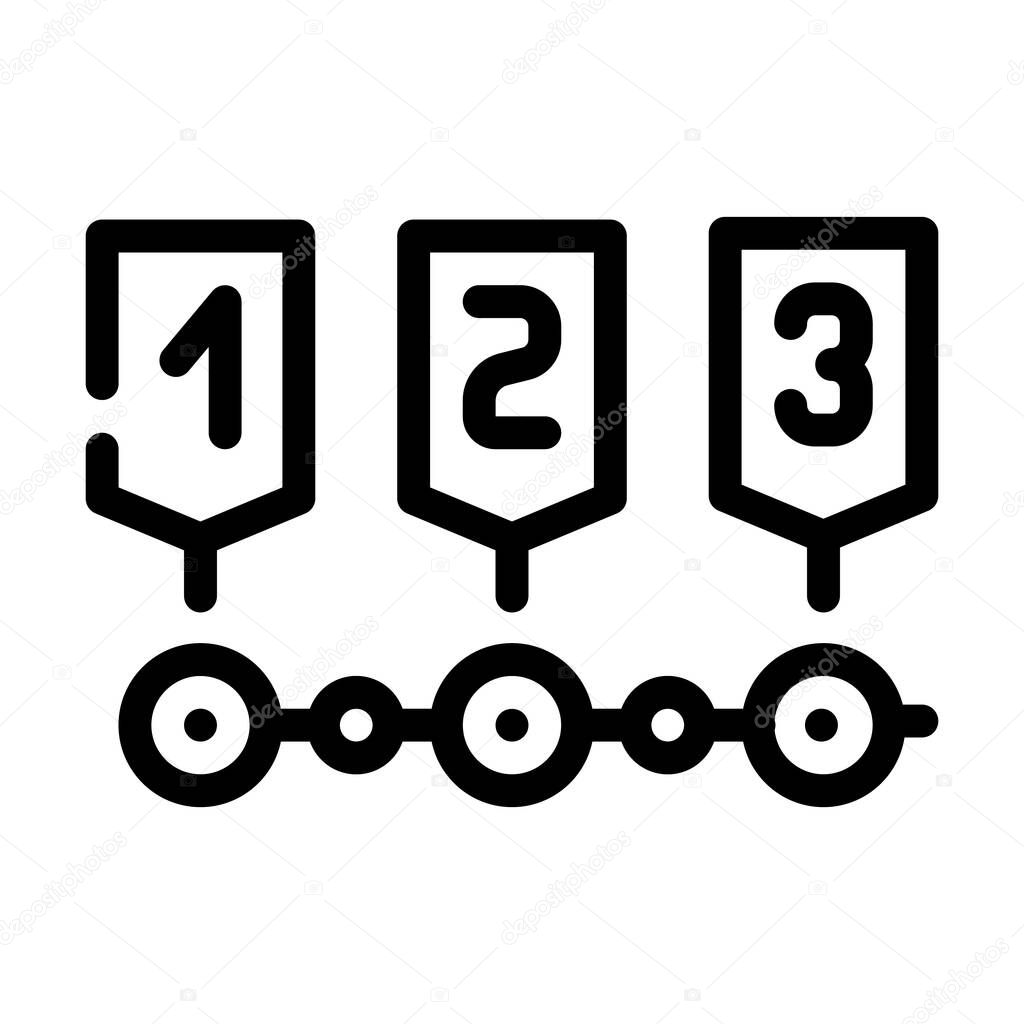 etapas de la línea de planificación icono vector ilustración 2023