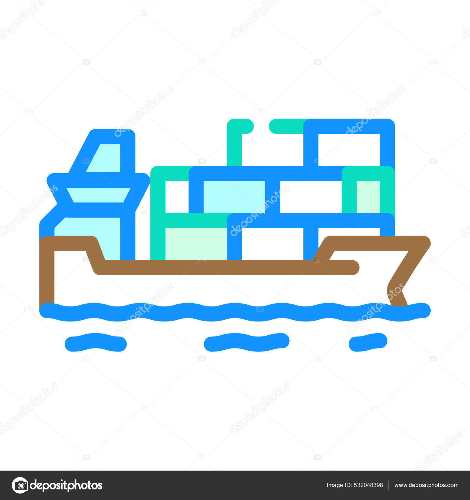 Container ship color icon vector illustration Stock Vector Image by ...