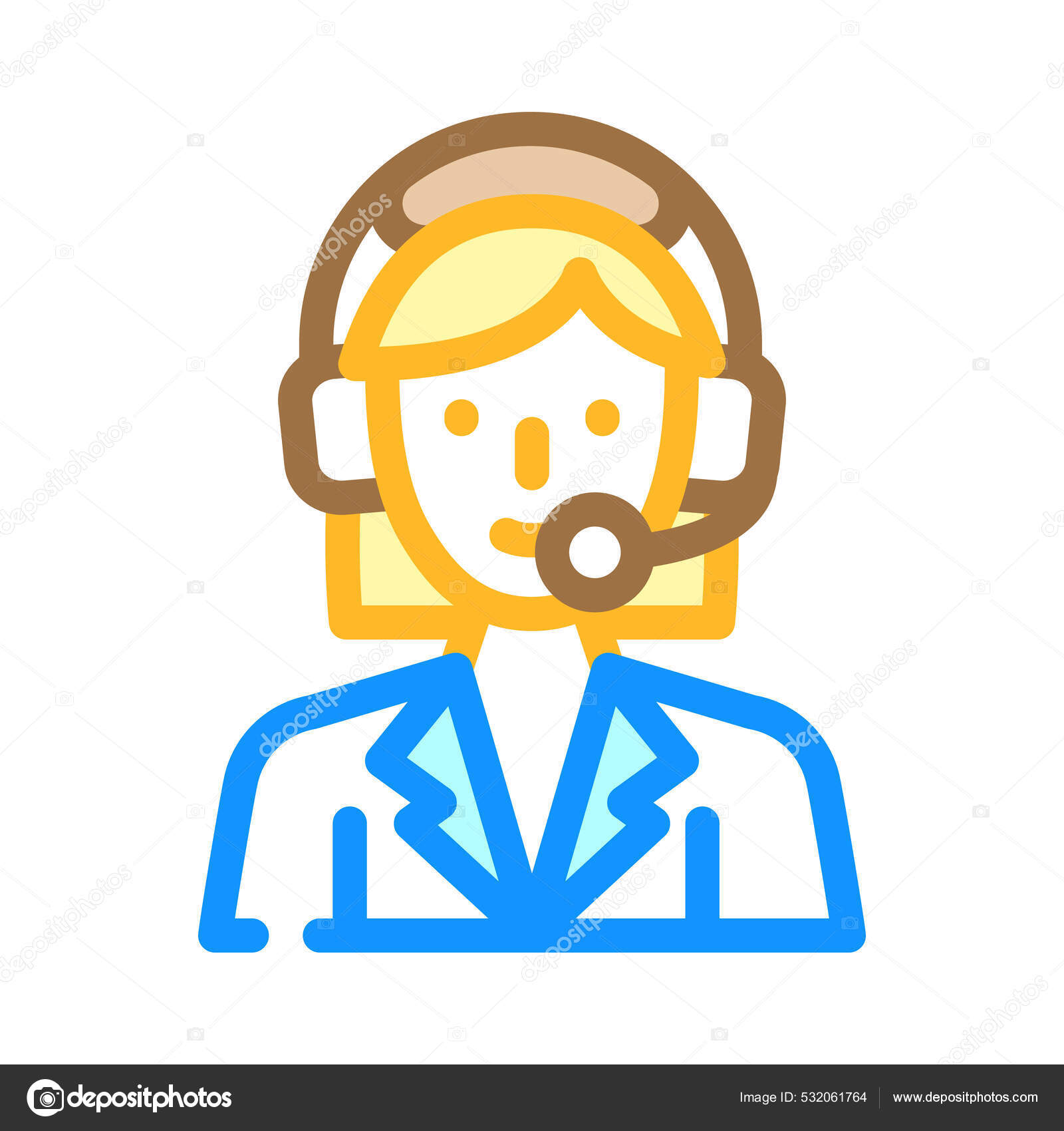Call center worker color icon vector illustration Stock Vector by ...
