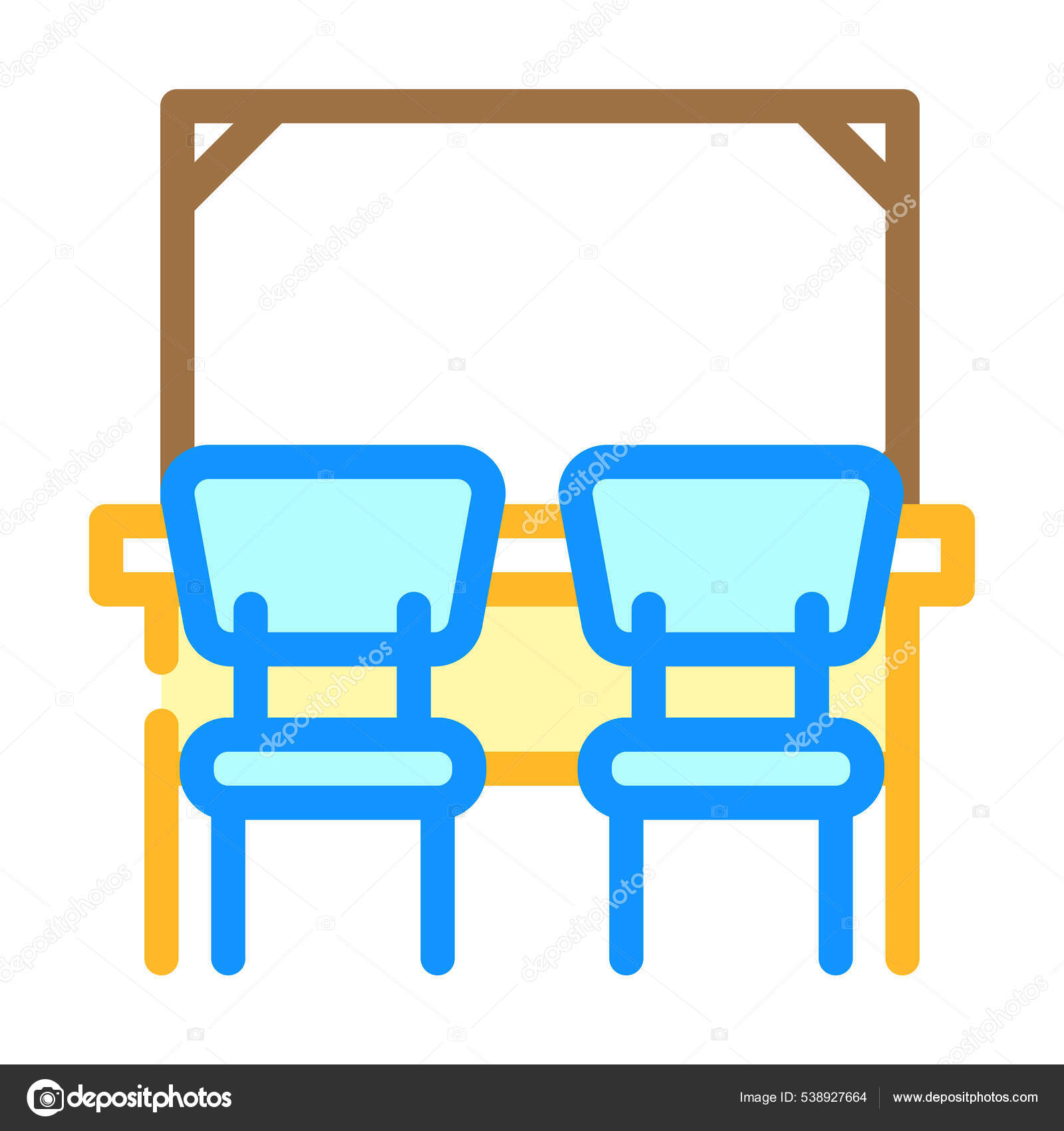 Classroom with desk and chair color icon vector illustration Stock ...