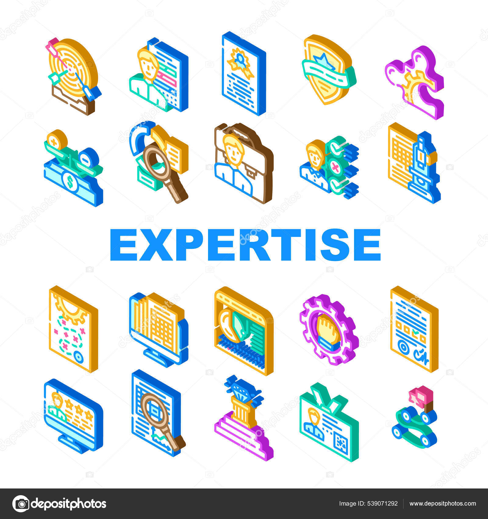 Expertise Business Processing Icons Set Vector Stock Vector by ©2037519 ...