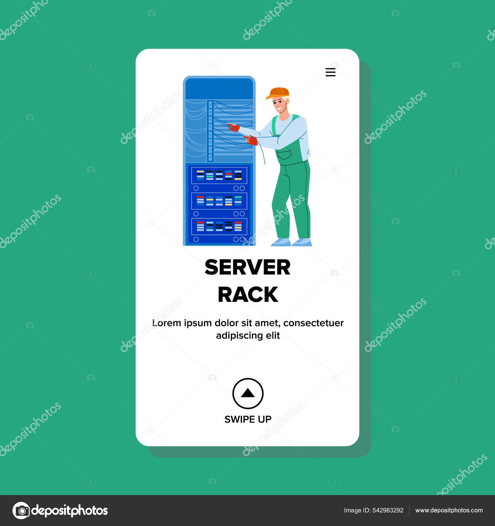 Server Rack Expertise Make Maintenance Man Vector Stock Vector Image by ...
