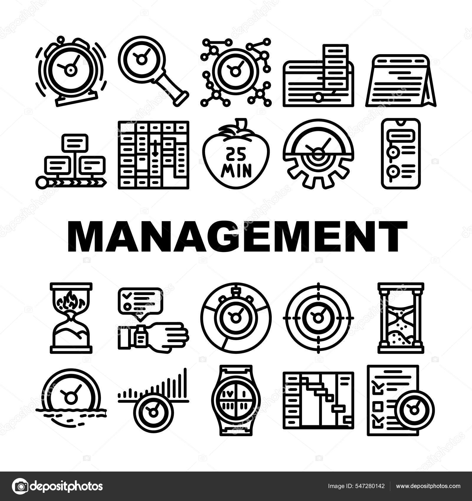 Time Management And Planning Icons Set Vector Stock Vector by ©2037519 ...