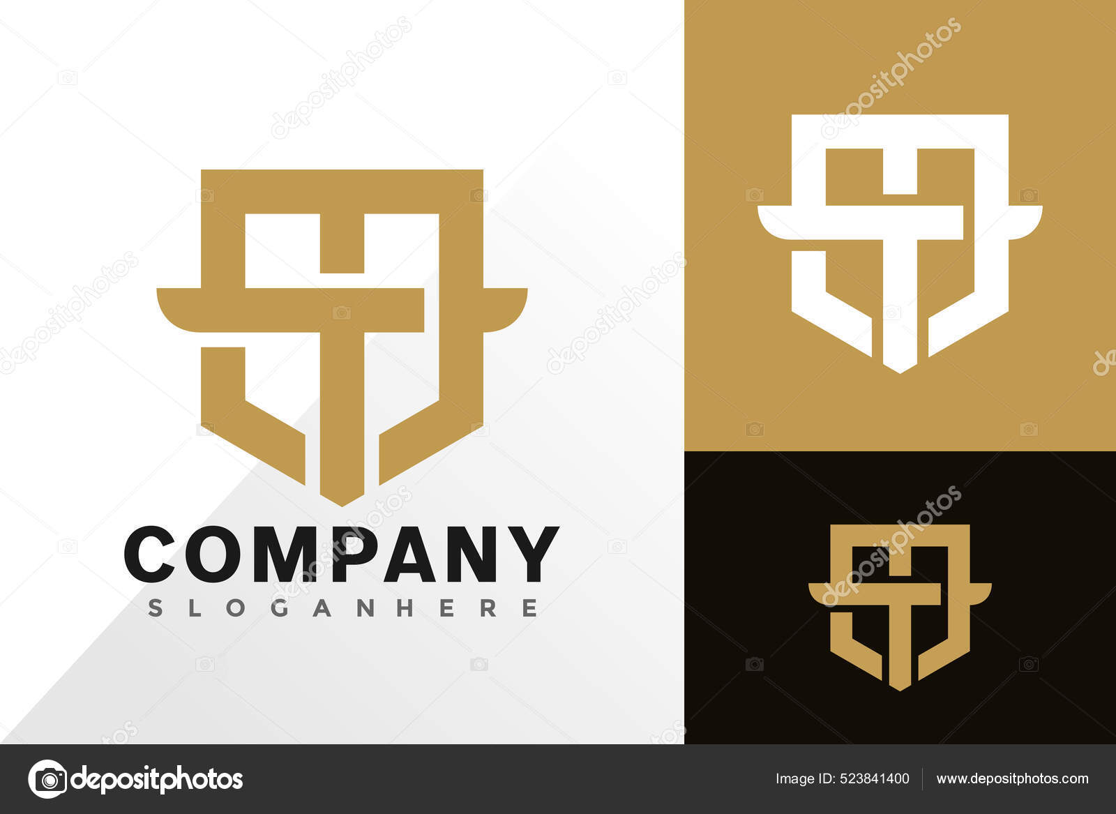 Monogram Shield Logo Vector Design Abstract Emblem Designs Concept ...