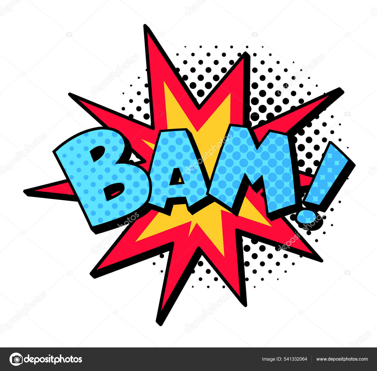 Bam sound of explosion bomb or dynamit cloud for magazine Stock ...