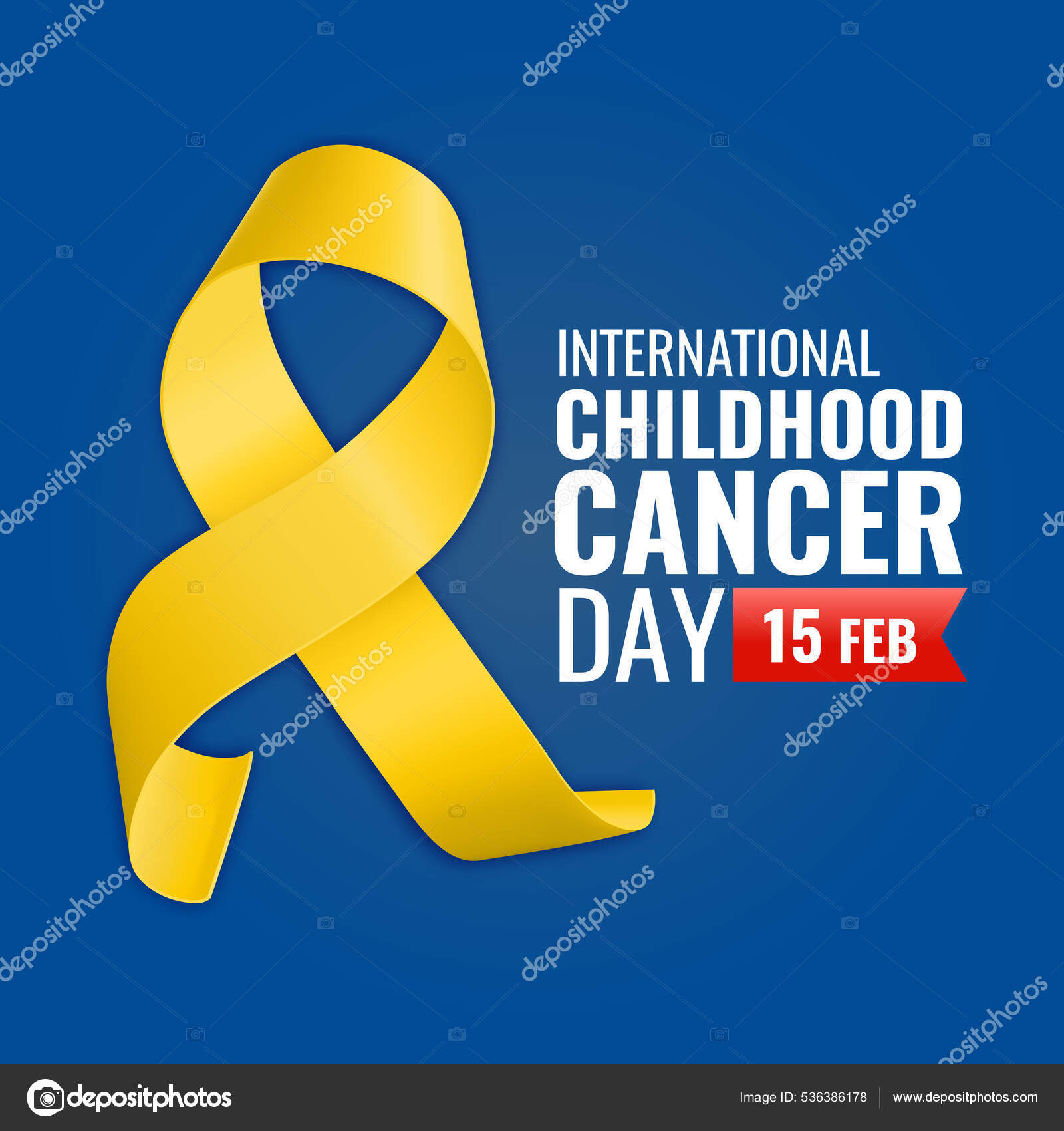 Vector Illustration Childhood Cancer Day Banner Cancer Ribbon Stock ...
