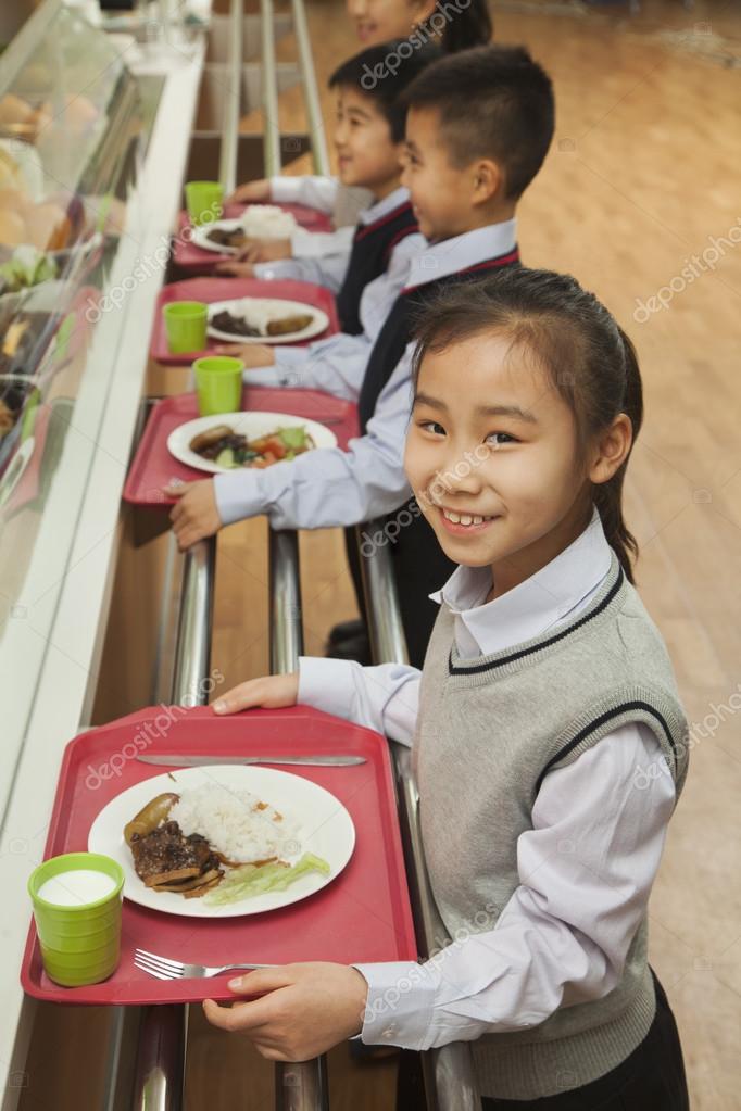 Children Standing In Line At School