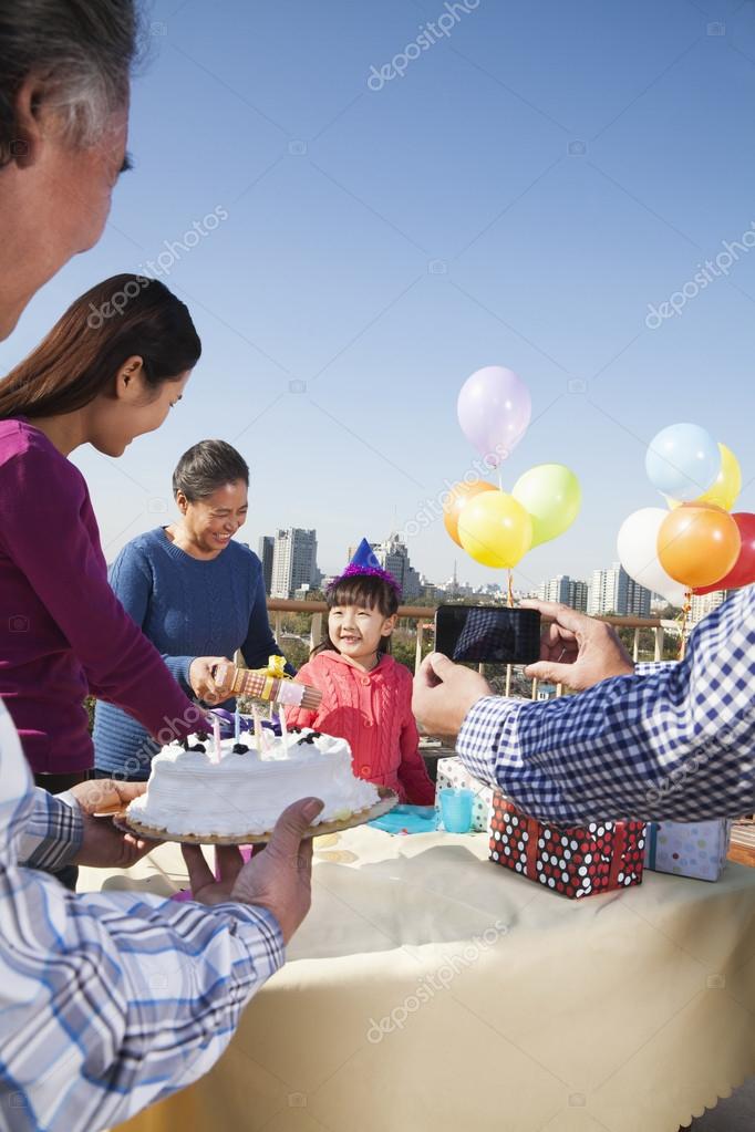 Birthday party, multi-generation family — Stock Photo © XiXinXing #36402233