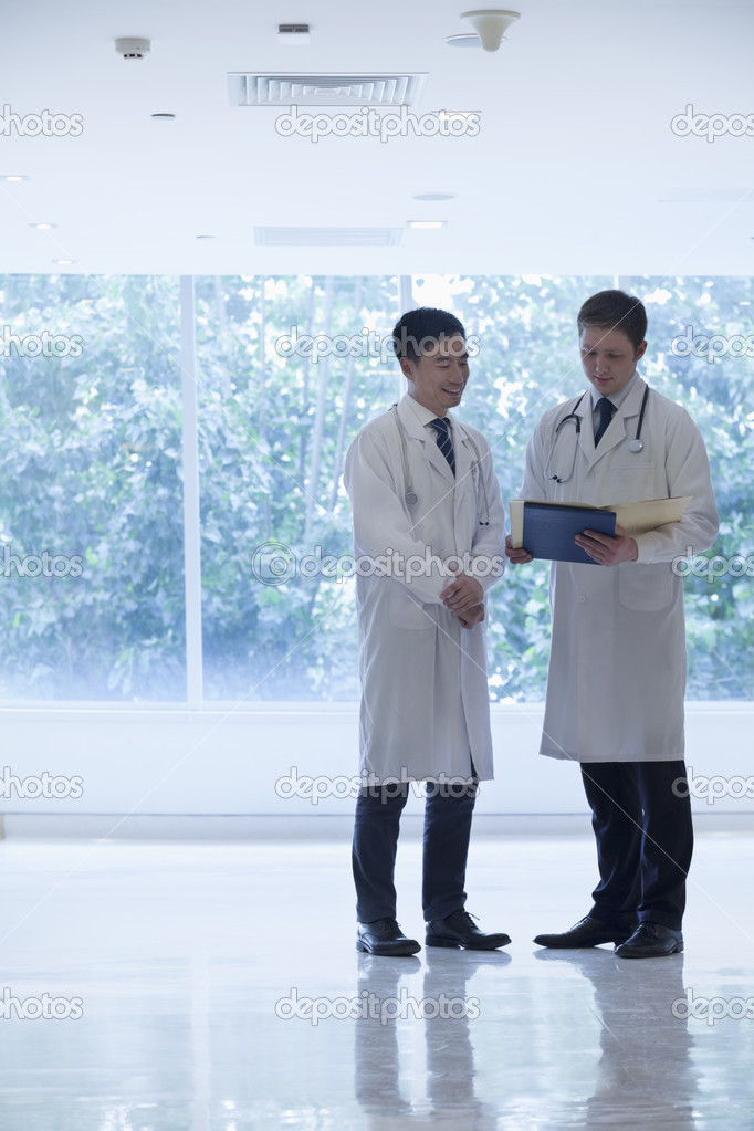 Two doctors consulting over medical record — Stock Photo © XiXinXing ...