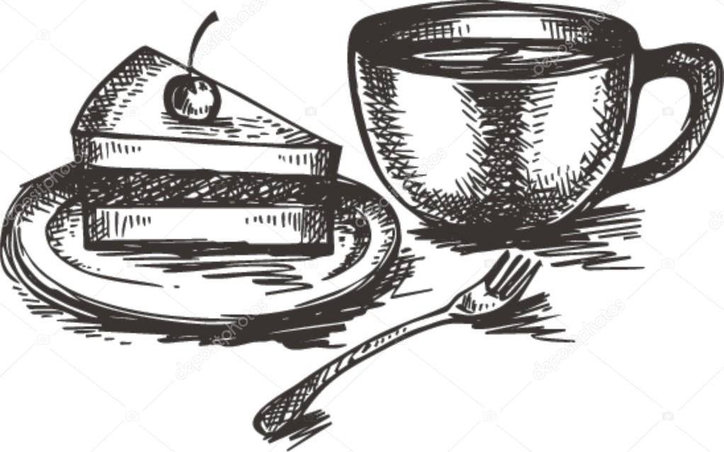 Coffee and cake Stock Vector by ©halimqd 42244557